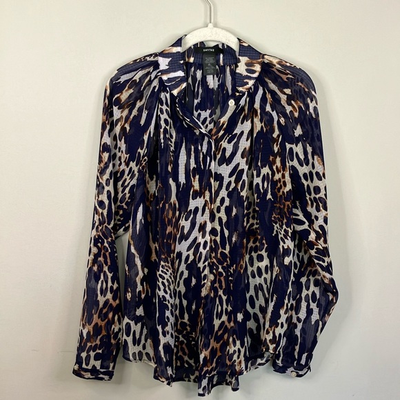 Smythe | Tops | Smythe Semisheer Leopard Print Blouse | Poshmark